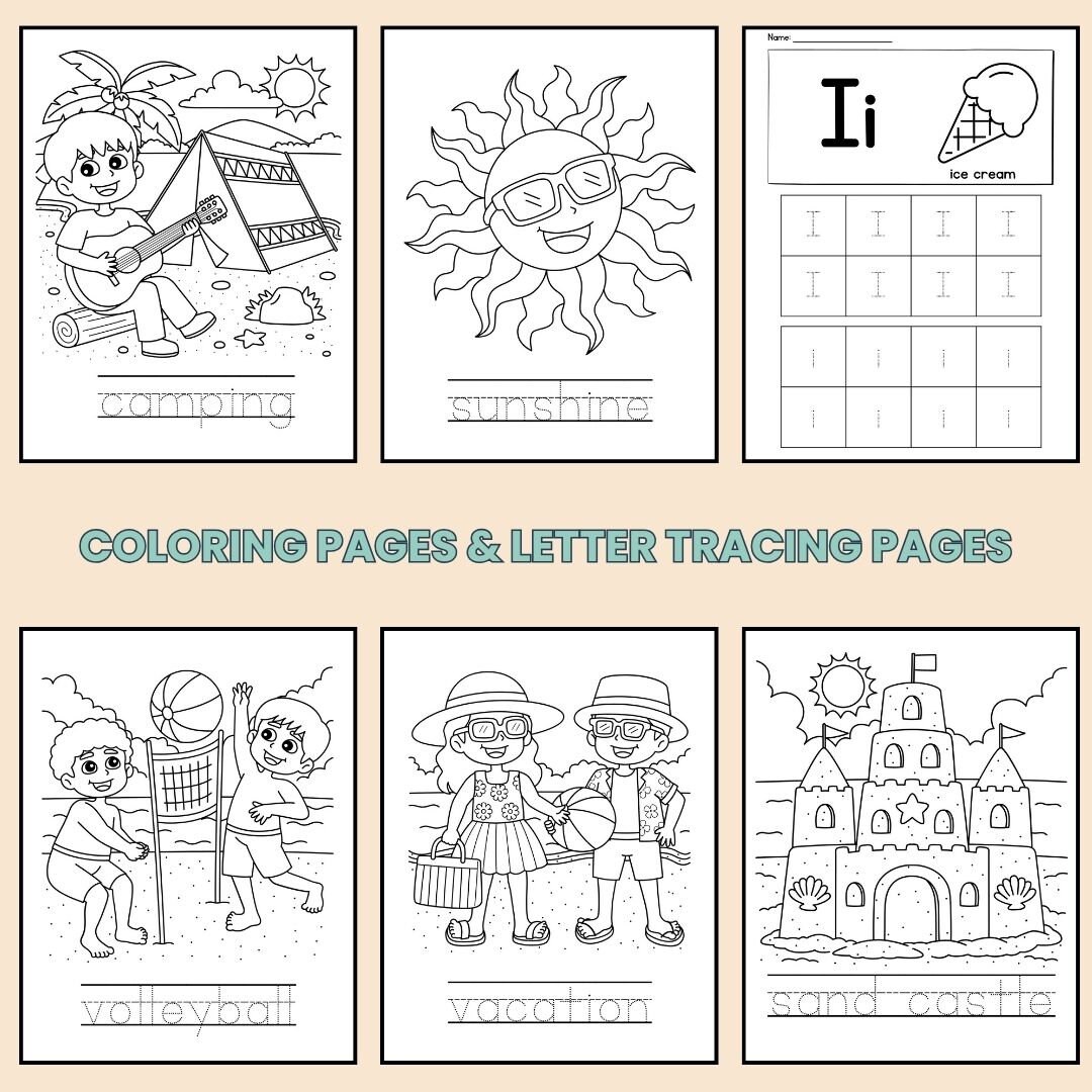 Summer Preschool Worksheet Bundle Pre K Kindergarten Activity Pack ...