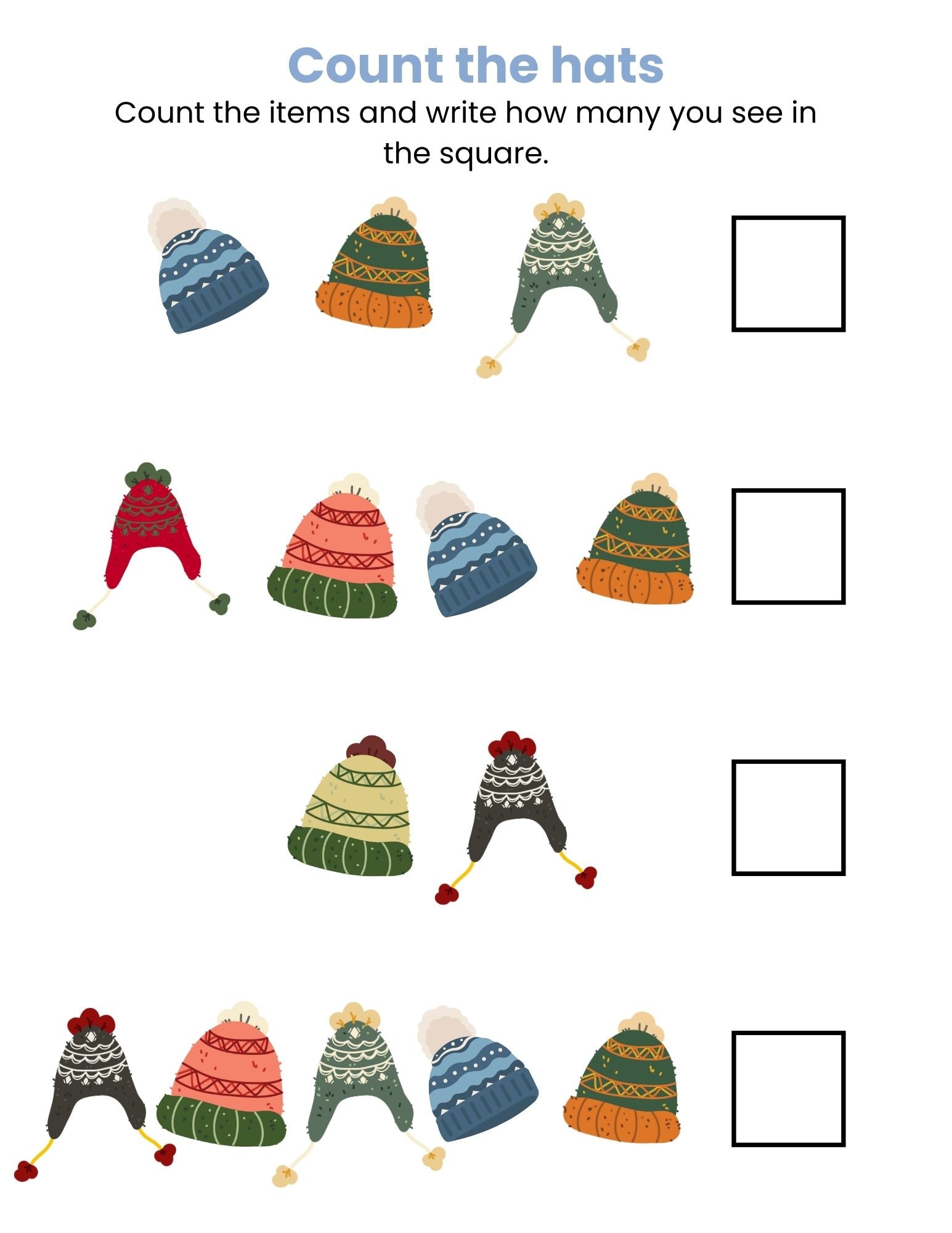 Winter Preschool Activity Sheets Winter Bundle Kindergarten Worksheets ...