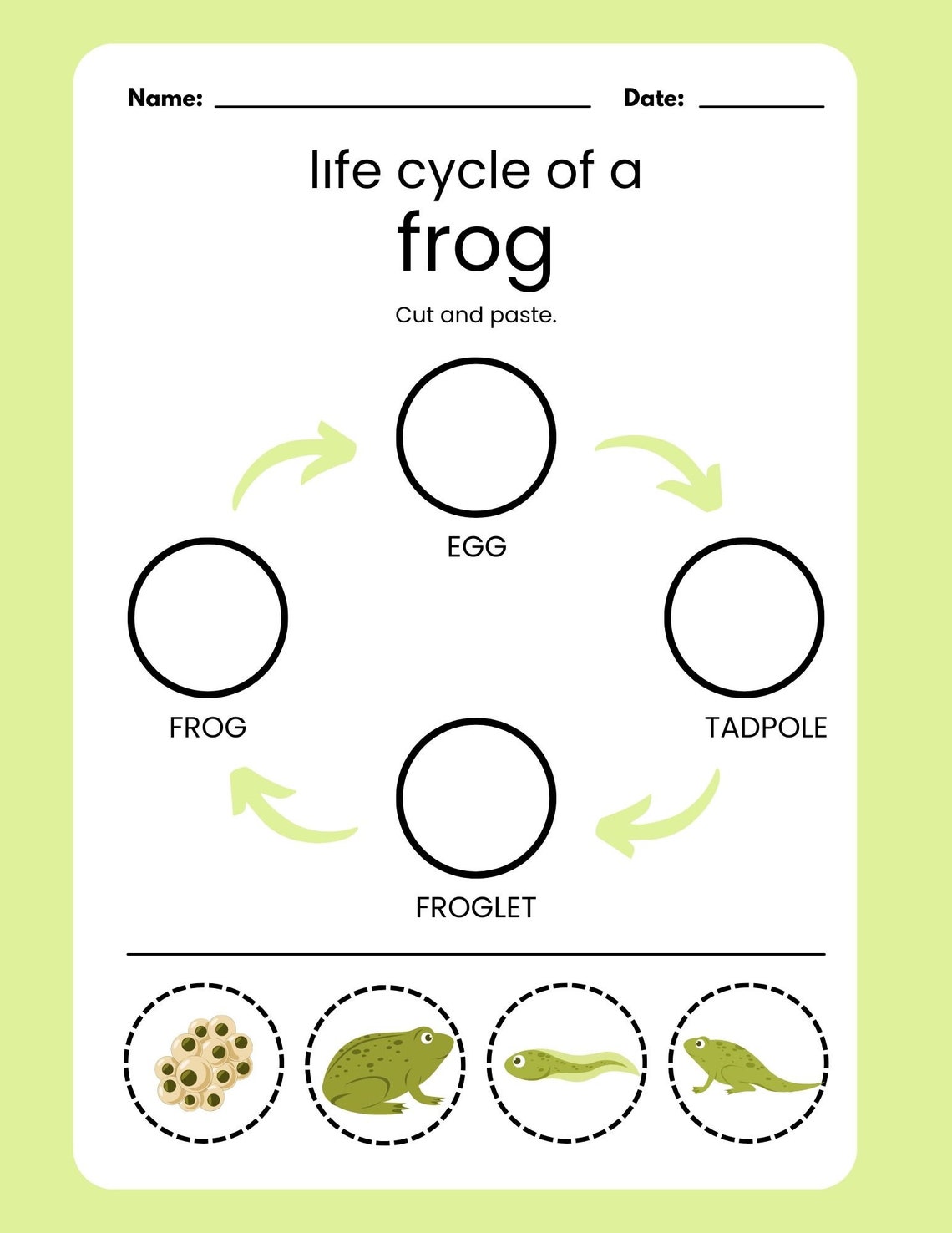Frog Preschool Activity Sheets Frog Theme F is for Frog Activities ...