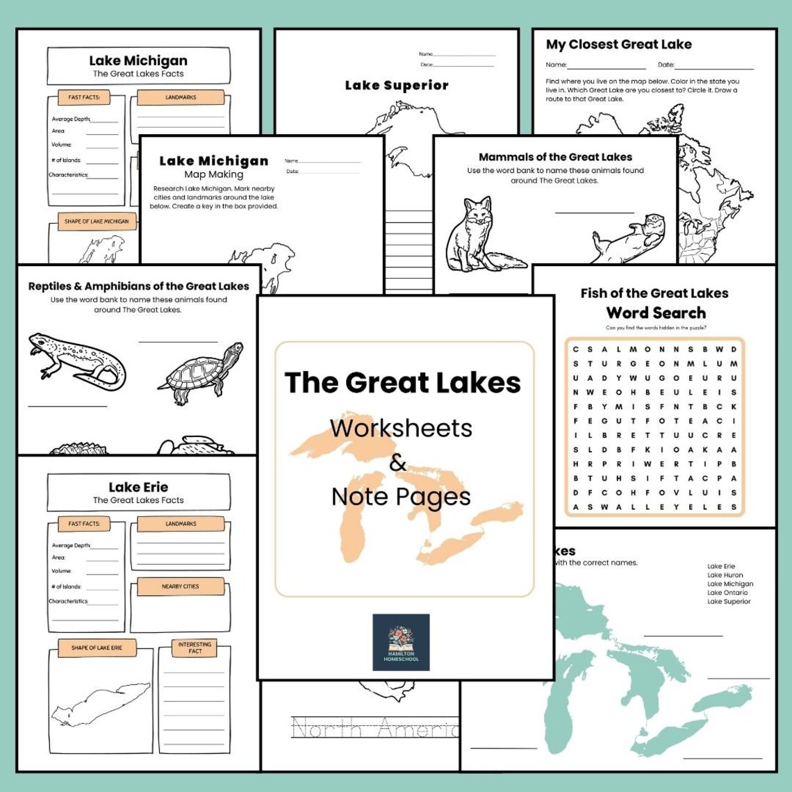 Paddle to the Sea Great Lakes Bundle Paddle Workbook and Great Lakes ...