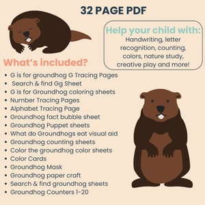 Groundhog Preschool Activity Bundle Worksheets Kindergarten Workbook ...