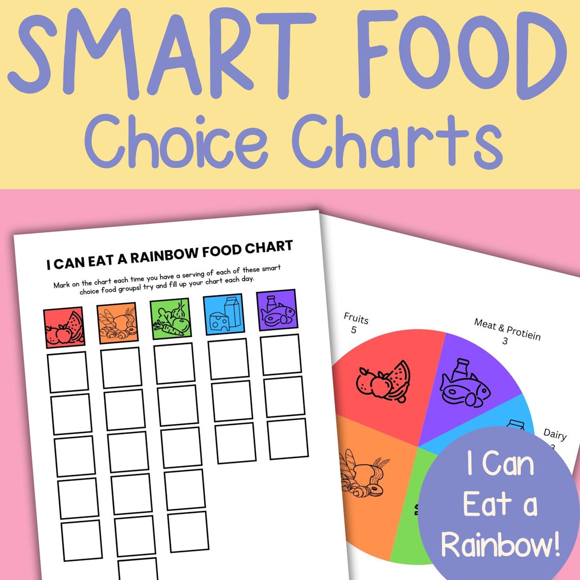 Kids Food Chart: Nutrition Tracker, Balanced Diet Resource (PDF ...