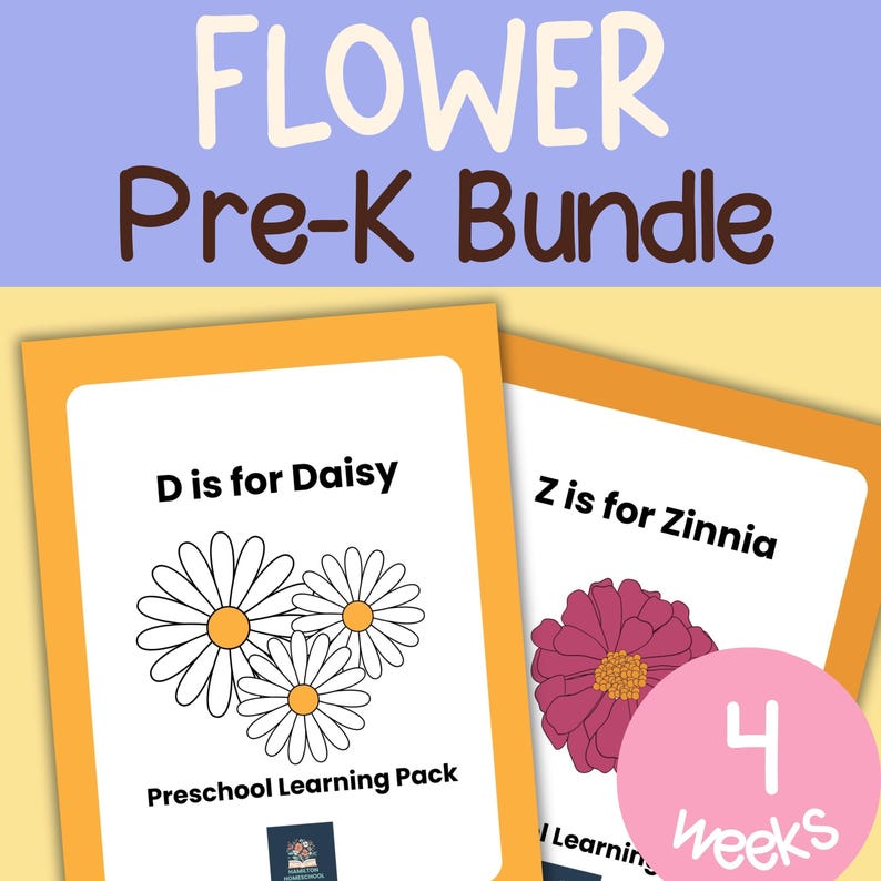 Flower Theme Preschool Lesson Bundle: Letter of the Week Activity (156 ...