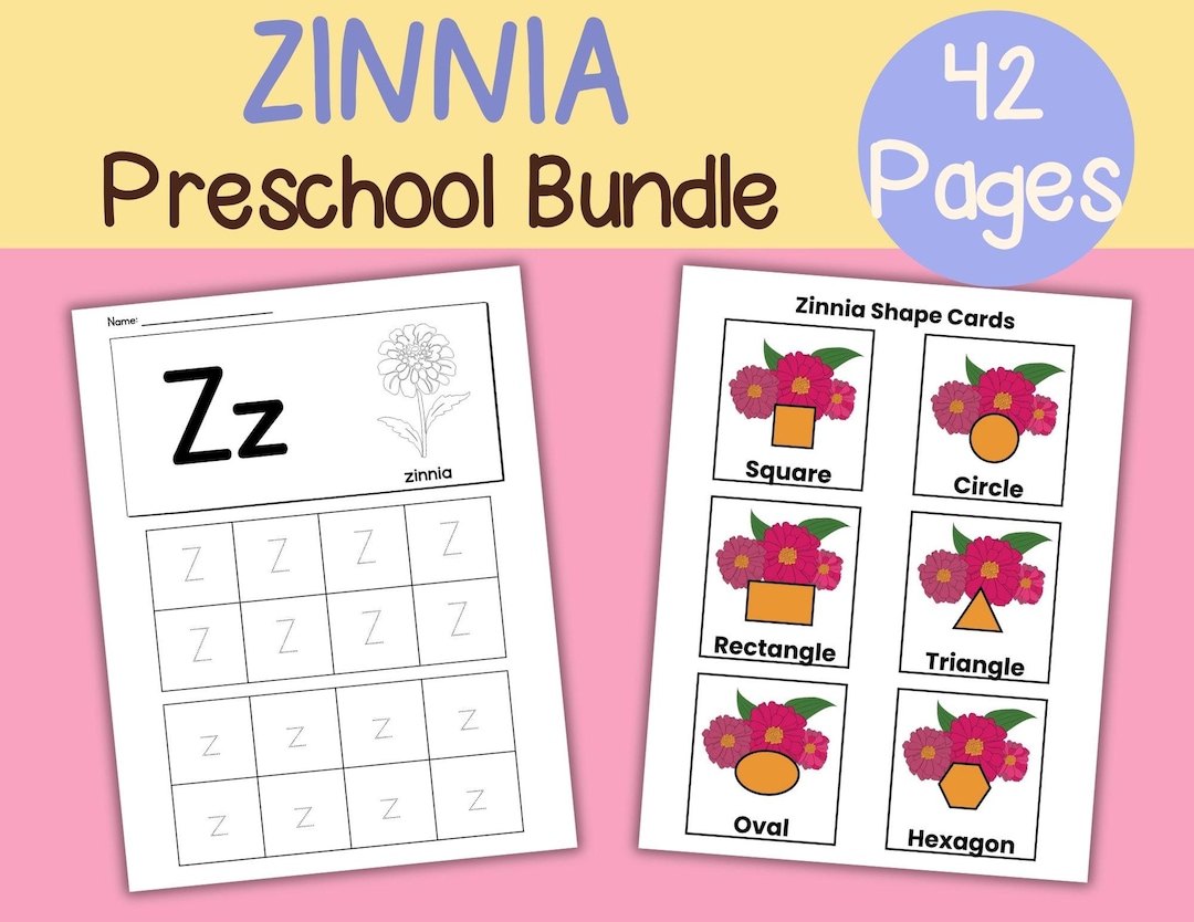 Zinnia Preschool Activity Bundle: Letter Z Worksheets (PDF Download) - Etsy