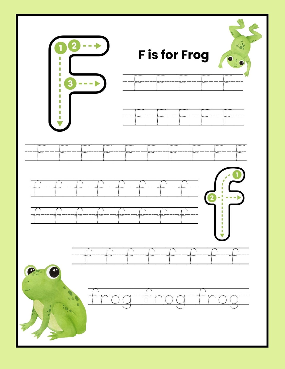 Frog Preschool Activity Sheets Frog Theme F is for Frog Activities ...