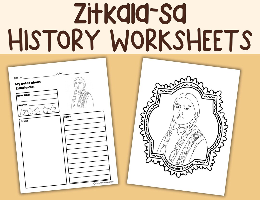 Zitkala-sa Worksheets and Note Pages Native American Homeschool History ...