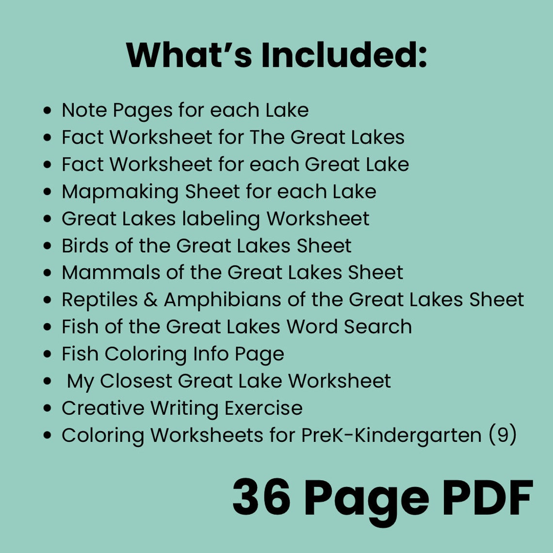 Great Lakes Worksheets and Note Pages North American Great Lakes ...