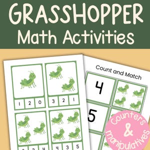 Grasshopper Math Activity Bundle: Preschool Counting Games (PDF ...