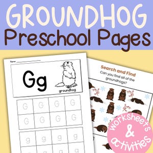Groundhog Preschool Activity Bundle Worksheets Kindergarten Workbook ...