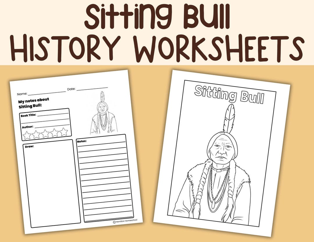 Sitting Bull Worksheets and Note Pages Native American Homeschool ...