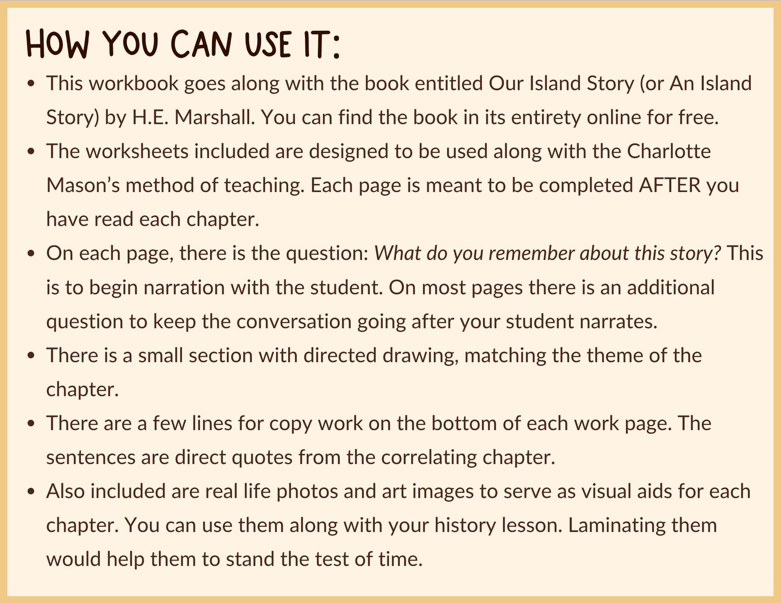 Our Island Story Worksheets: Charlotte Mason Year 1, Copywork & Visual ...