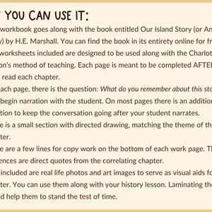 Our Island Story Worksheets: Charlotte Mason Year 1, Copywork & Visual ...