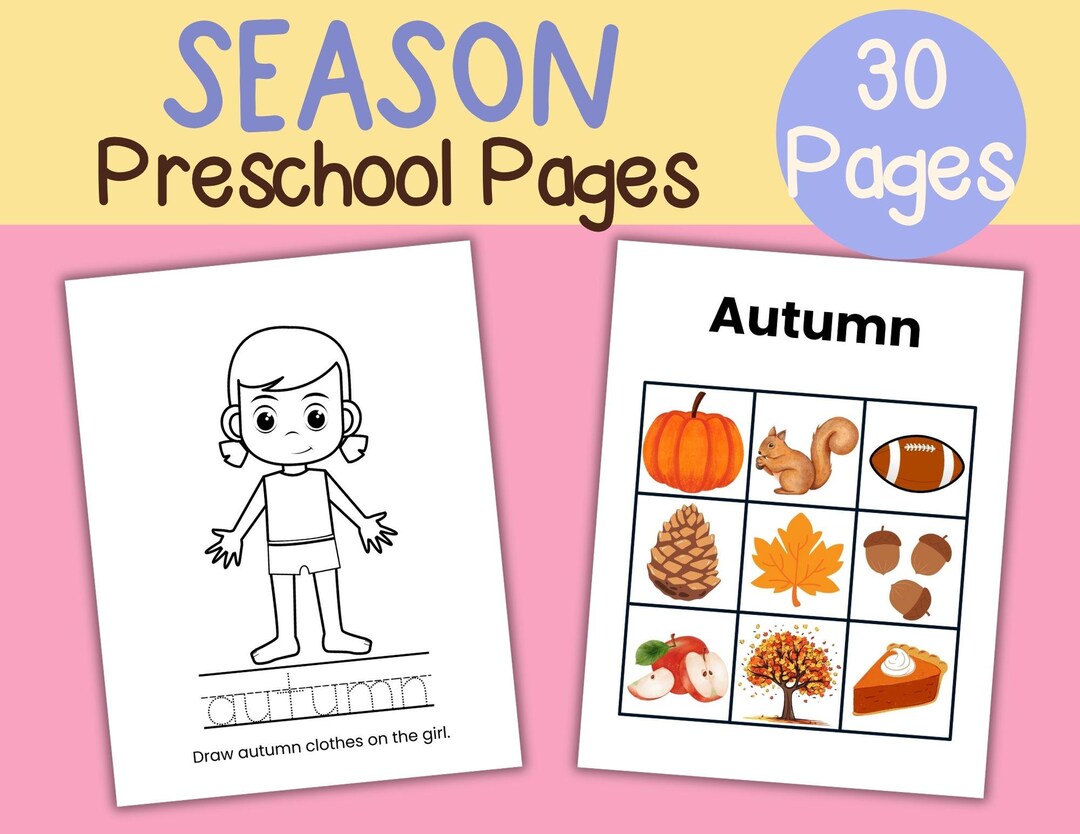 Seasons Preschool Activity Pack: Earth Science Learning (30 Page PDF ...