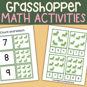 Grasshopper Math Activity Bundle: Preschool Counting Games (PDF ...
