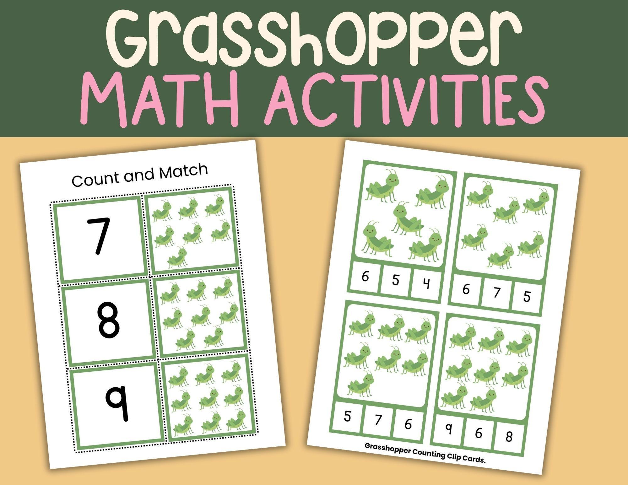 Grasshopper Math Activity Bundle: Preschool Counting Games (PDF ...