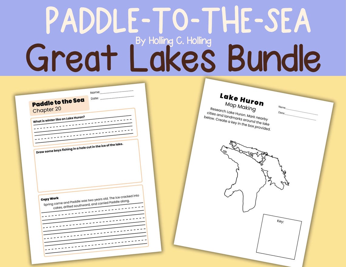 Paddle to the Sea Great Lakes Bundle Paddle Workbook and Great Lakes ...
