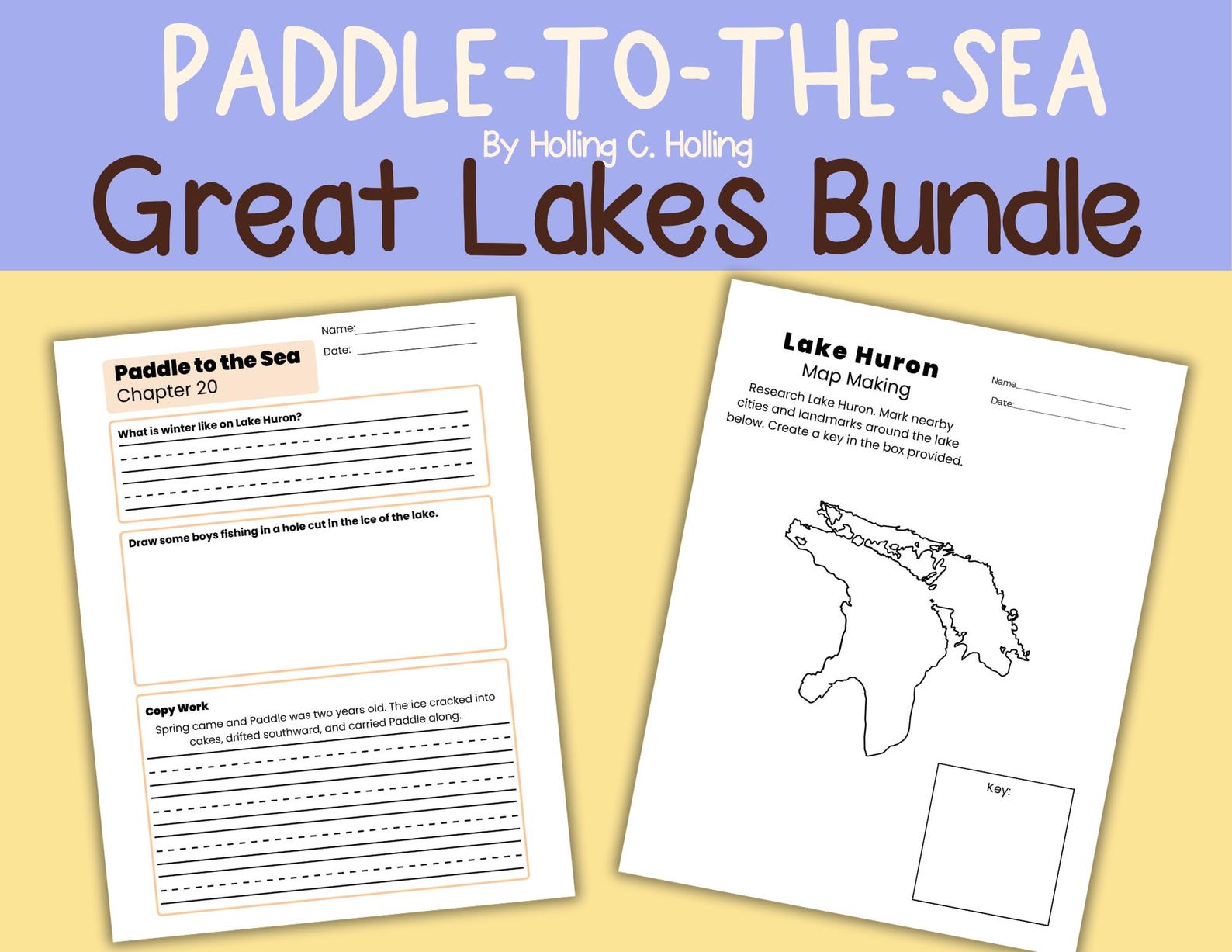 Paddle to the Sea Great Lakes Bundle Paddle Workbook and Great Lakes ...