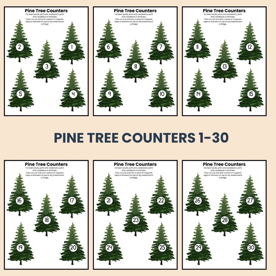 Pine Tree Preschool Activity Sheet Bundle P is for Pine Alphabet Number ...