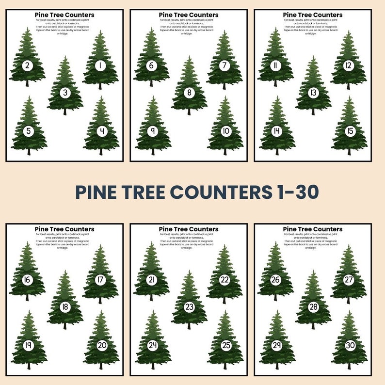 Pine Tree Preschool Activity Sheet Bundle P is for Pine Alphabet Number ...