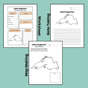 Great Lakes Worksheets and Note Pages North American Great Lakes ...