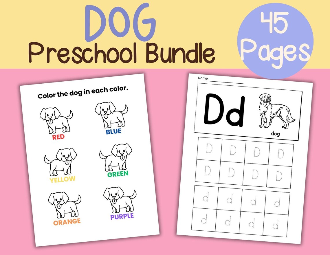 Dog Theme Preschool Activity Bundle: Letter D Learning Pack (PDF ...