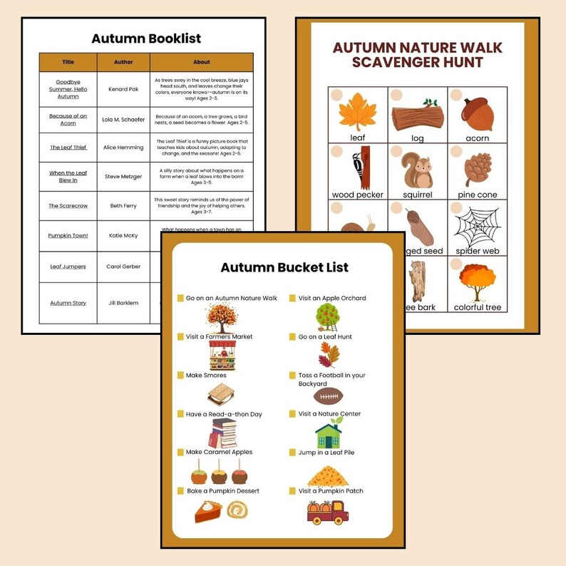 Autumn Preschool Activity Sheets Bundle Fall Time Worksheets Pre-k ...