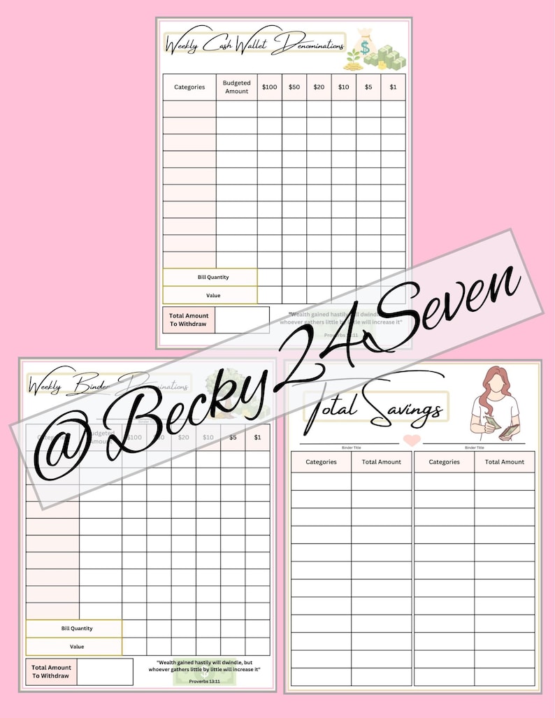 The Budget Planner Christian Bible Verse Version cash Envelope Tracker ...