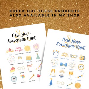 New Year’s Eve Scavenger Hunt, New Year’s Eve Party Game, New Year’s ...