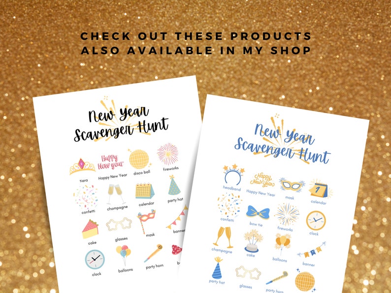 New Year’s Eve Scavenger Hunt, New Year’s Eve Party Game, New Year’s ...