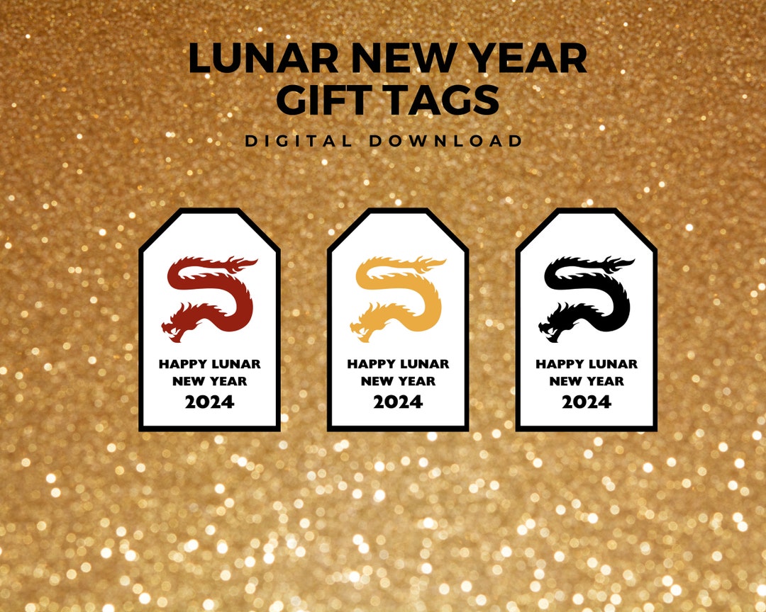 Lunar New Year Gift Tag, Chinese New Year Gift Tag, Vietnamese New Year ...