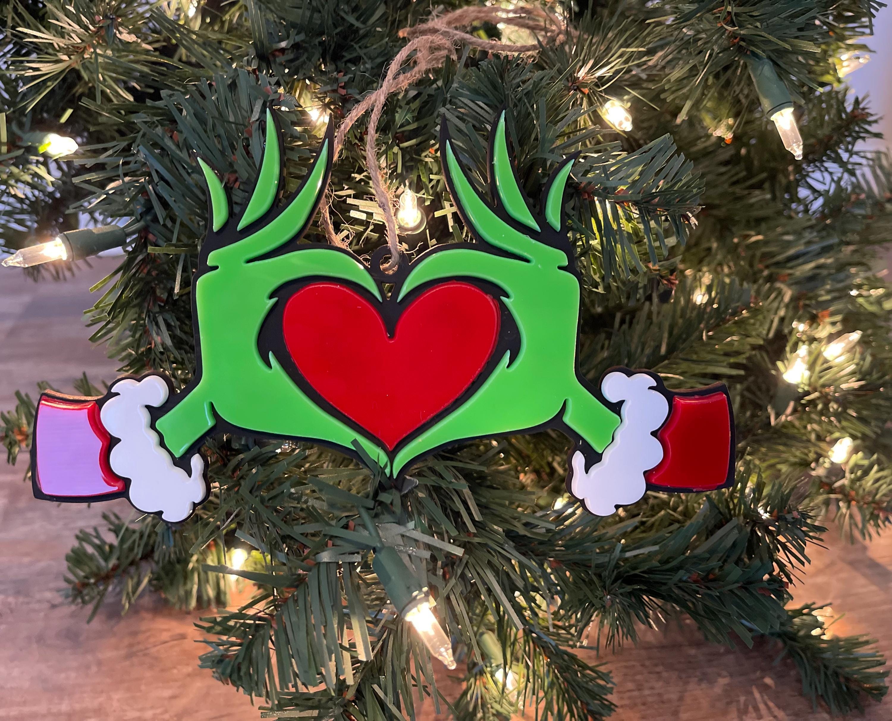 Personalized Grinch Hand Ornament - Etsy