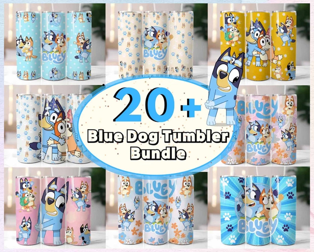 Bluey Tumbler Wrap Bundle, Bluey Sublimation Designs, Straight Tumbler ...