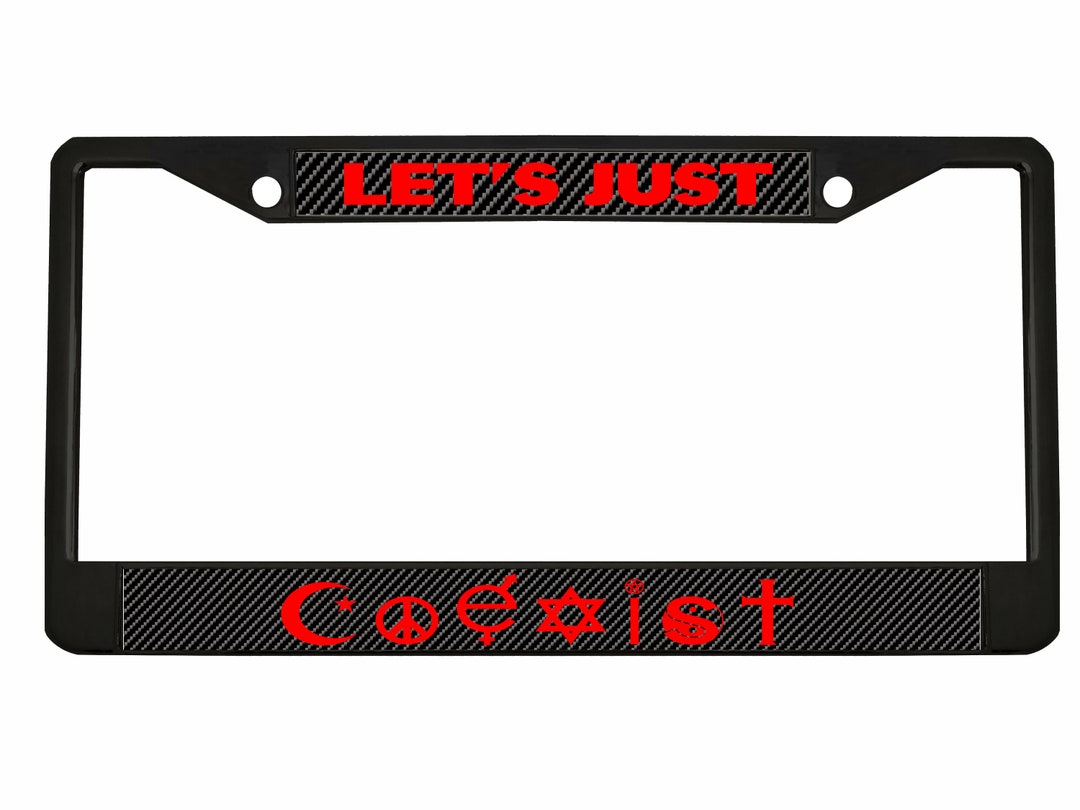 Let's Just Coexist Religious Design Heavy Duty Metal Car License Plate ...
