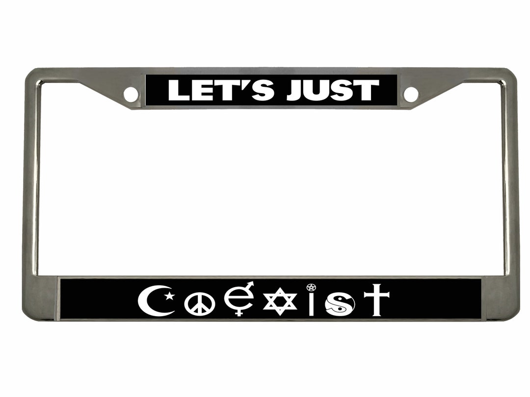 Let's Just Coexist Religious Design Heavy Duty Metal Car License Plate ...