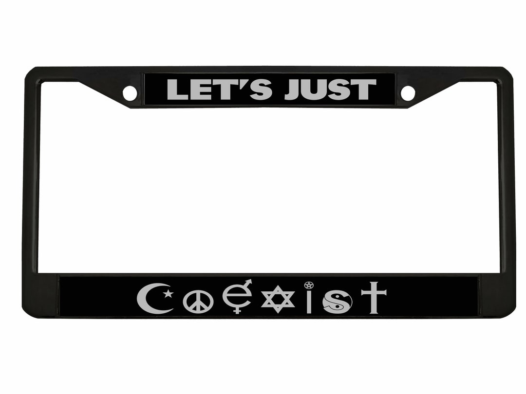 Let's Just Coexist Religious Design Heavy Duty Metal Car License Plate ...