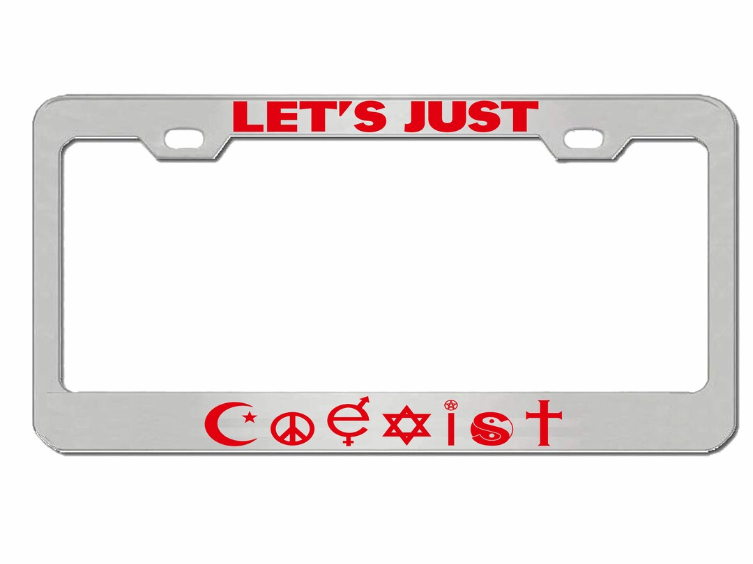 Let's Just Coexist Religious Design Heavy Duty Metal Car License Plate ...