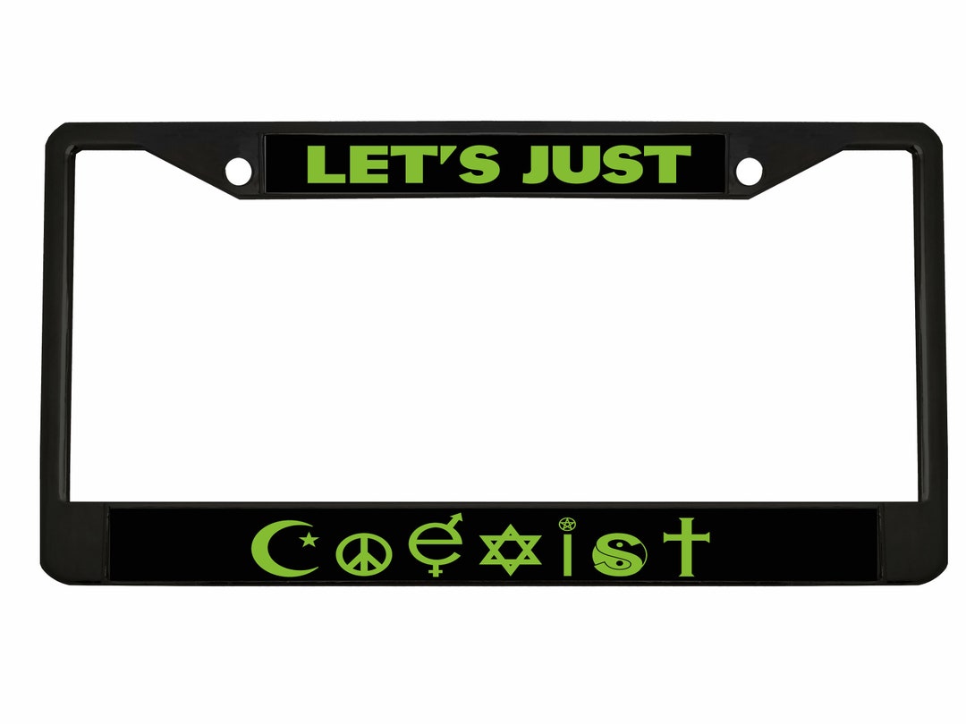 Let's Just Coexist Religious Design Heavy Duty Metal Car License Plate ...