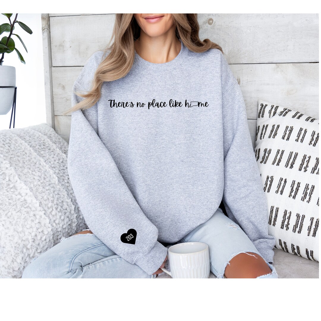 Connecticut Crewneck Sweatshirt, 203 Area Code Sleeve, Home State ...