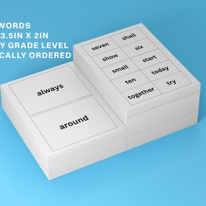 Dolch Sight Words 220 Flash Cards Complete List - Etsy