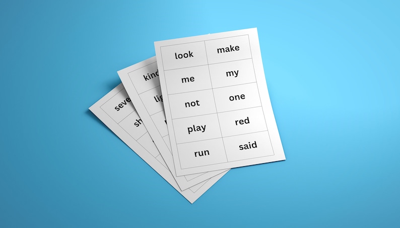 Dolch Sight Words 220 Flash Cards Complete List - Etsy