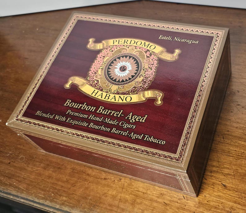 Cigar Box, All Wood Construction With Cedar Lining and Metal Hinges ...