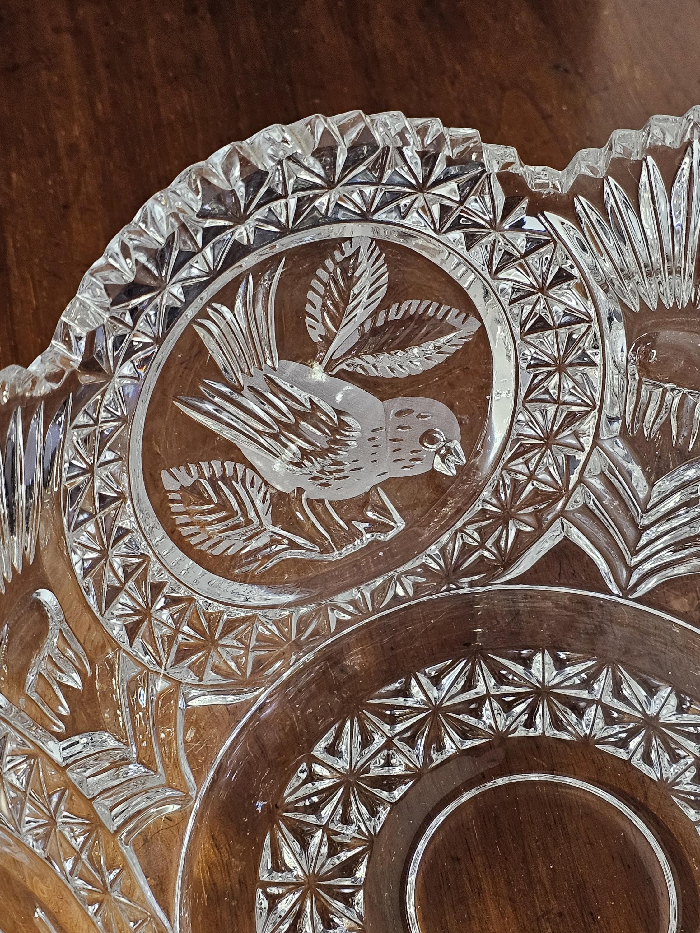 Vintage Hofbauer Bird Crystal Glass, Byrdes Collection, Crystal Serving ...