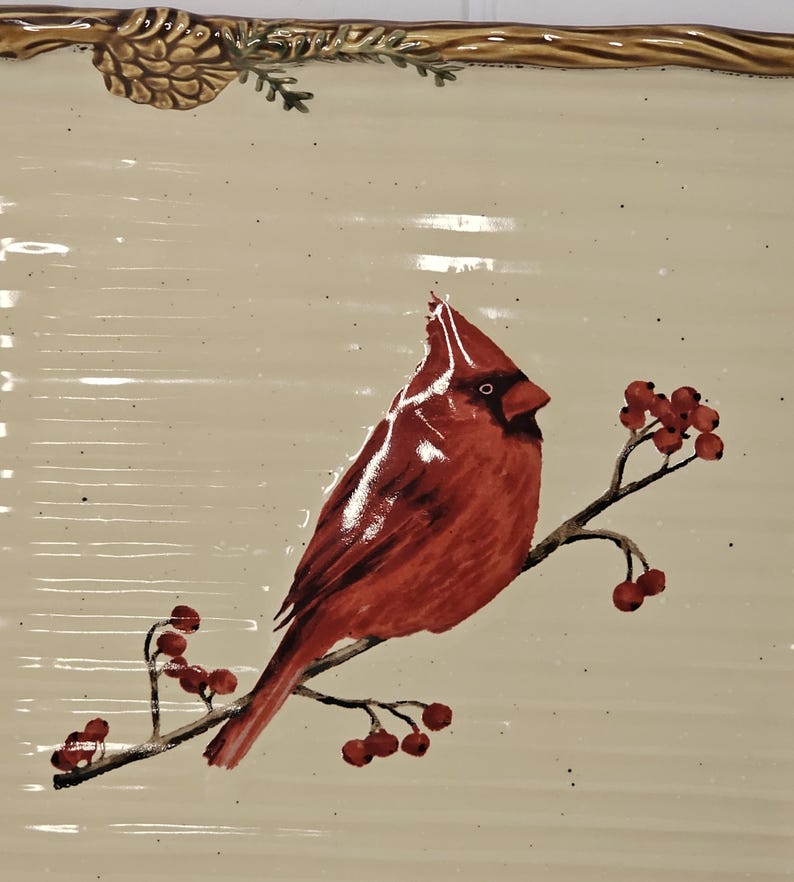 Cardinal Bird Serving Plate, Bird Display Plate, ST. Nicholas Square ...