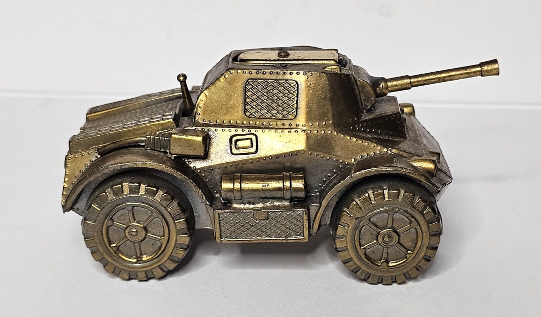Vintage Military Tank Brass / AFV Vehicle, Lighter, Pop Open, Push ...