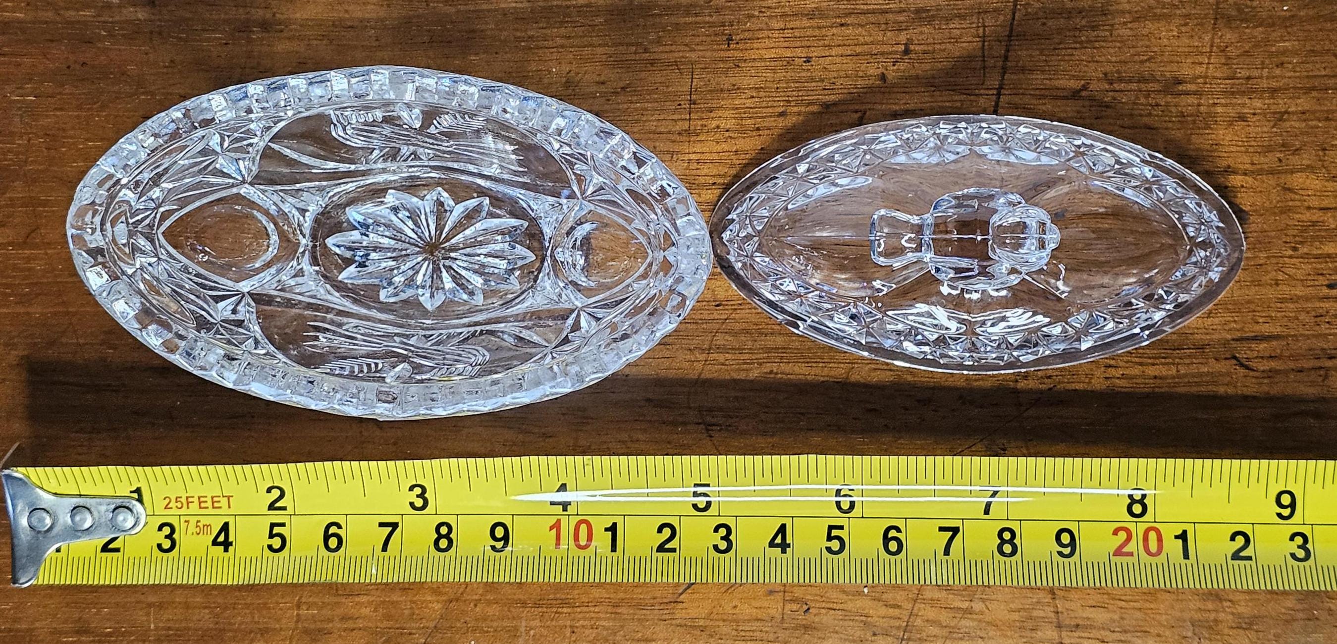 Vintage Hofbauer Bird Crystal Glass, Bird on Oval Box, Byrdes ...
