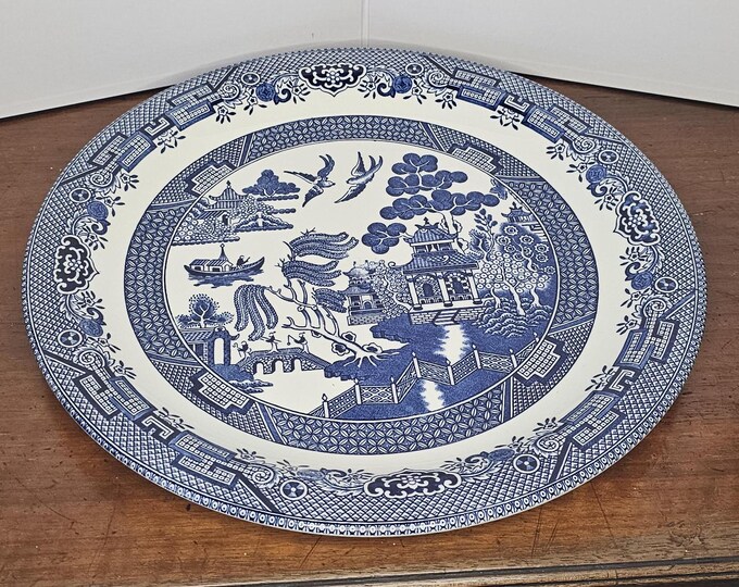 Churchill Blue Willow Pattern Fine China Eartenware Vegetable ...