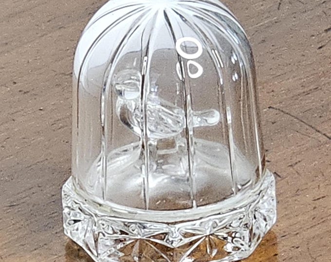Vintage Hofbauer Bird Crystal Glass Bird in Cage, Byrdes Collection ...