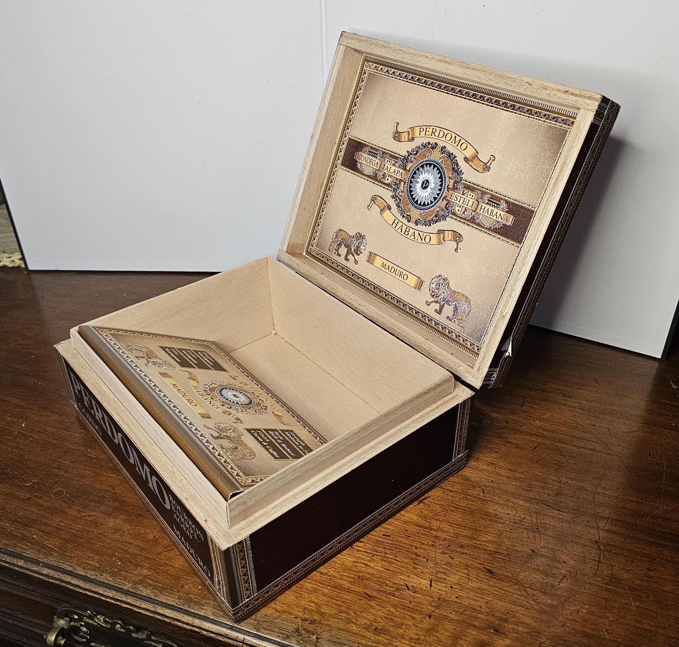 Cigar Box, All Wood Construction With Cedar Lining and Metal Hinges ...