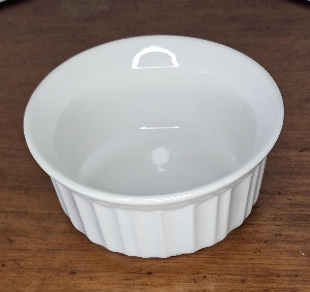 Vintage Corning Ware, French White, Small Round Casserole, Stoneware ...