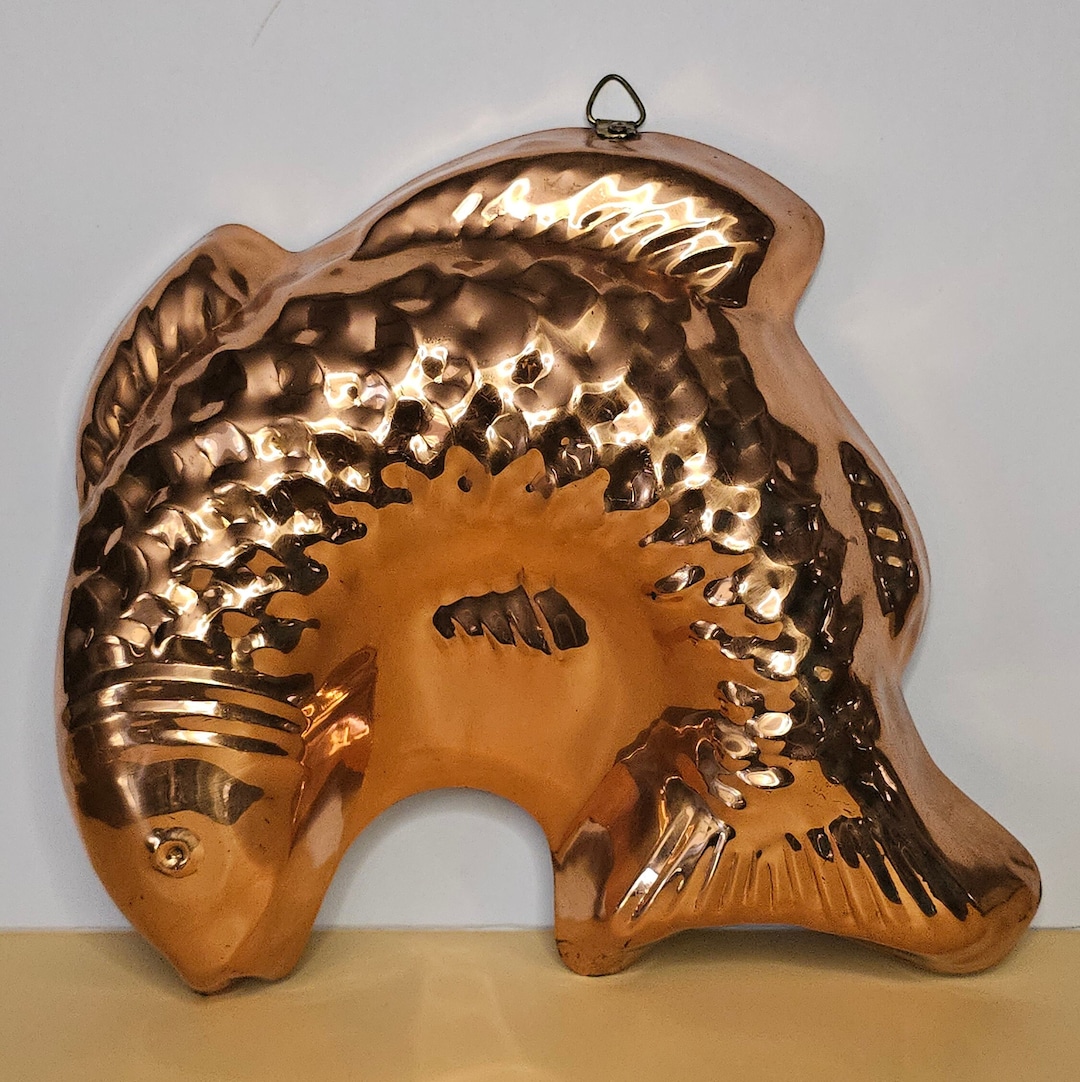 Vintage Fish Mold, Portugal Copral Copper Metal Mold Wall Hanging Hook ...